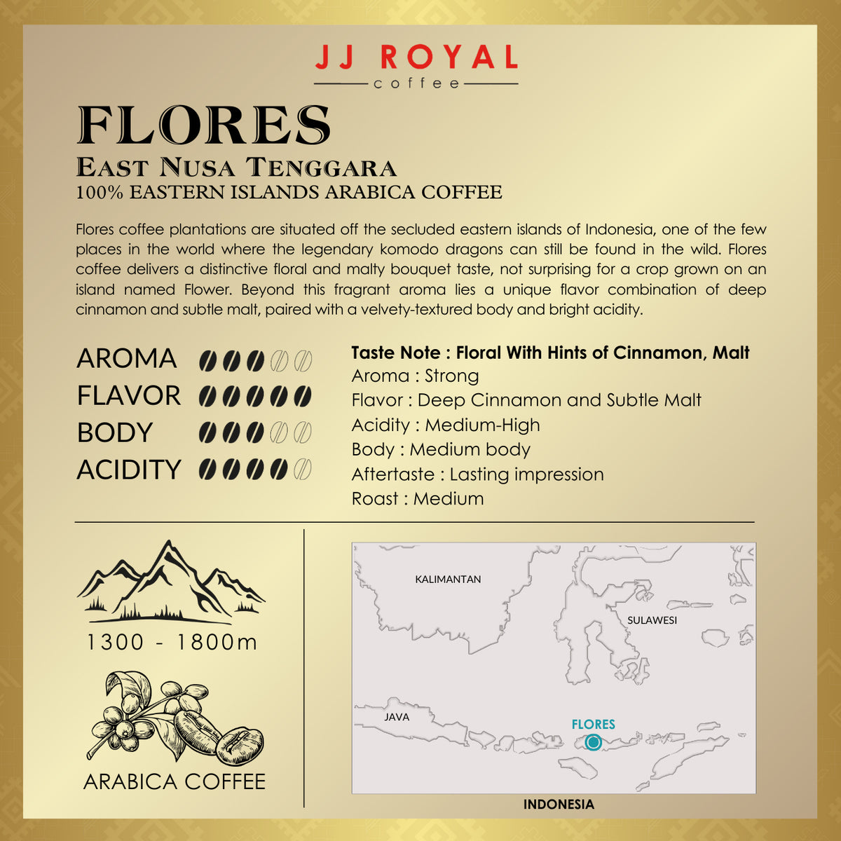 Flores Arabica Specialty Grade Single Origin | JJ Royal Coffee