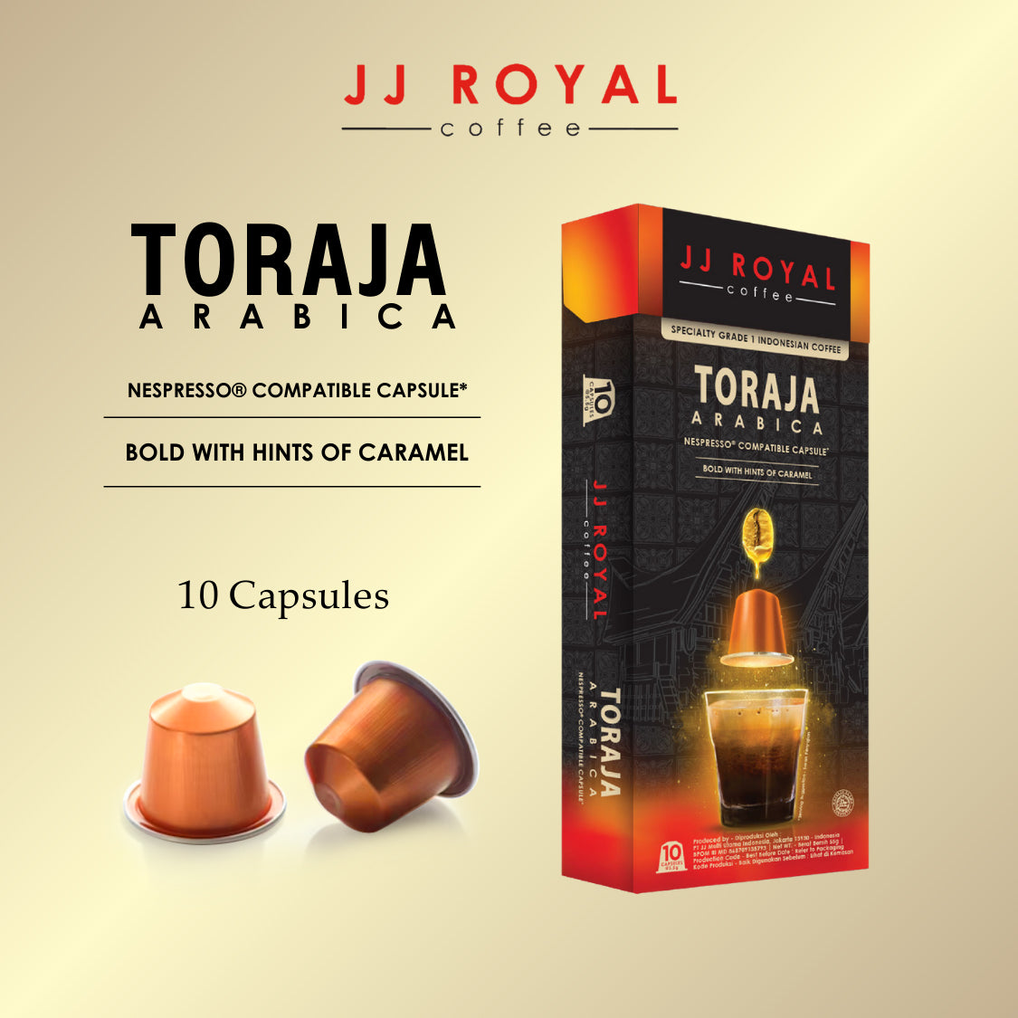 Toraja Single Origin Arabica Coffee Capsules | JJ Royal Coffee Singapore